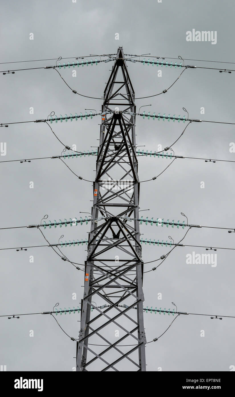 Close Up View of an Electricity Pylon Stock Photo - Alamy