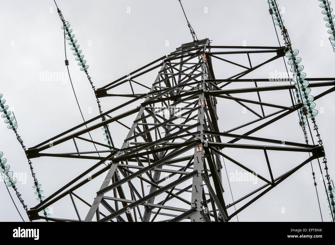 Close Up View of an Electricity Pylon Stock Photo - Alamy