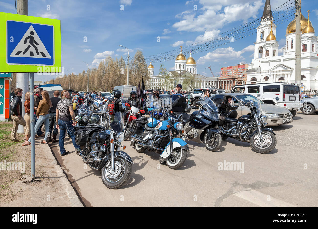 The traditional annual May Day gathering of bikers Stock Photo - Alamy