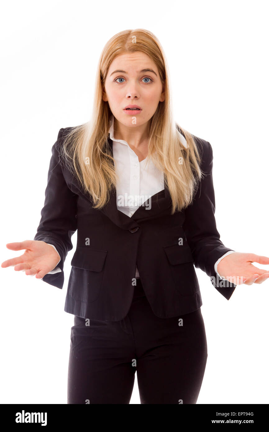 Young adult caucasian woman isolated on a white background Stock Photo ...