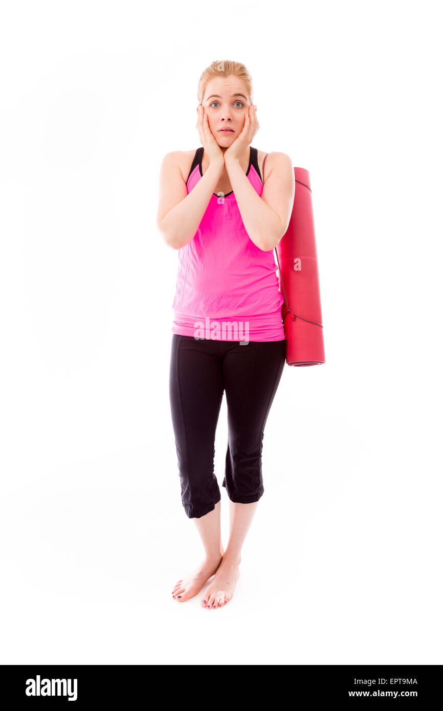 Young beautiful woman terrified Cut Out Stock Images & Pictures - Alamy