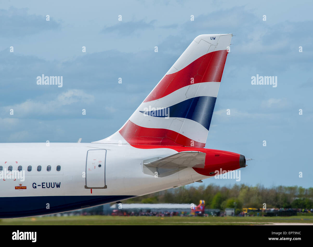 British Airways Airbus A320 tail livery at Manchester Airport Stock ...