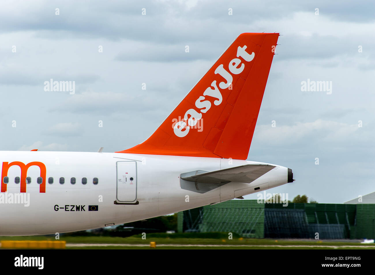 Easyjet Airlines Airbus A320 tail livery at Manchester Airport Stock ...