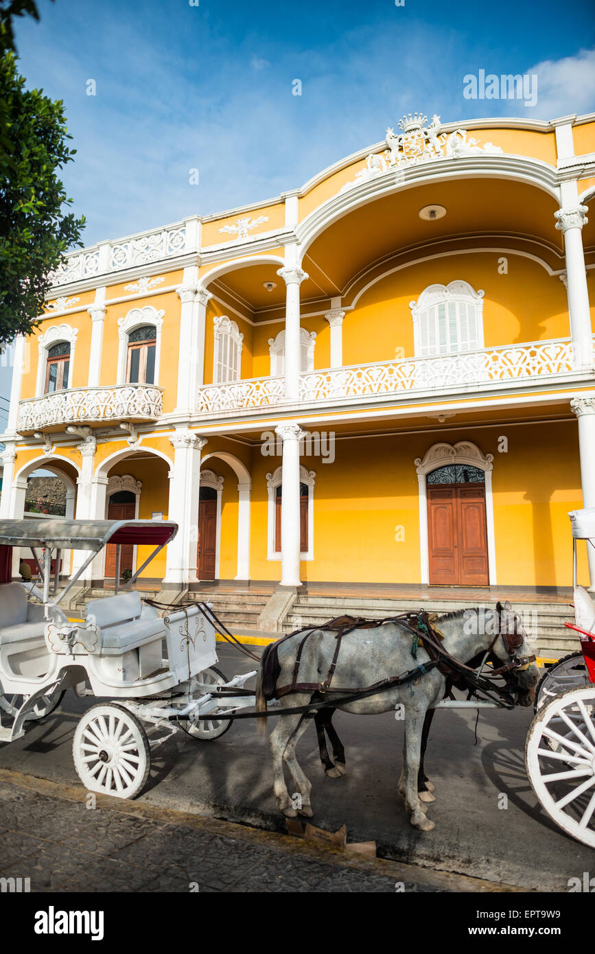 Horse-Drawn Carriages Parque Central Granada Nicaragua // GRANADA ...