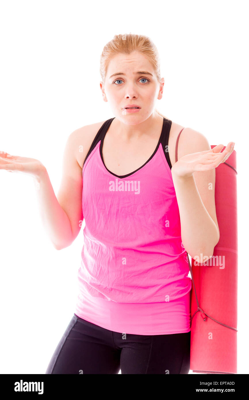 Young adult caucasian woman isolated on a white background Stock Photo ...