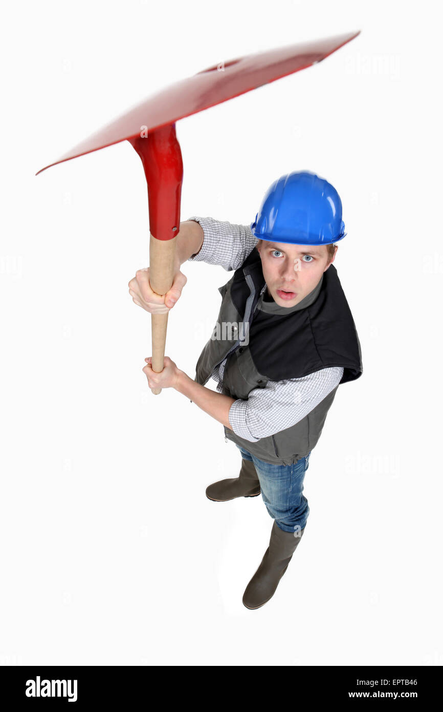 Manual worker posing Stock Photo - Alamy