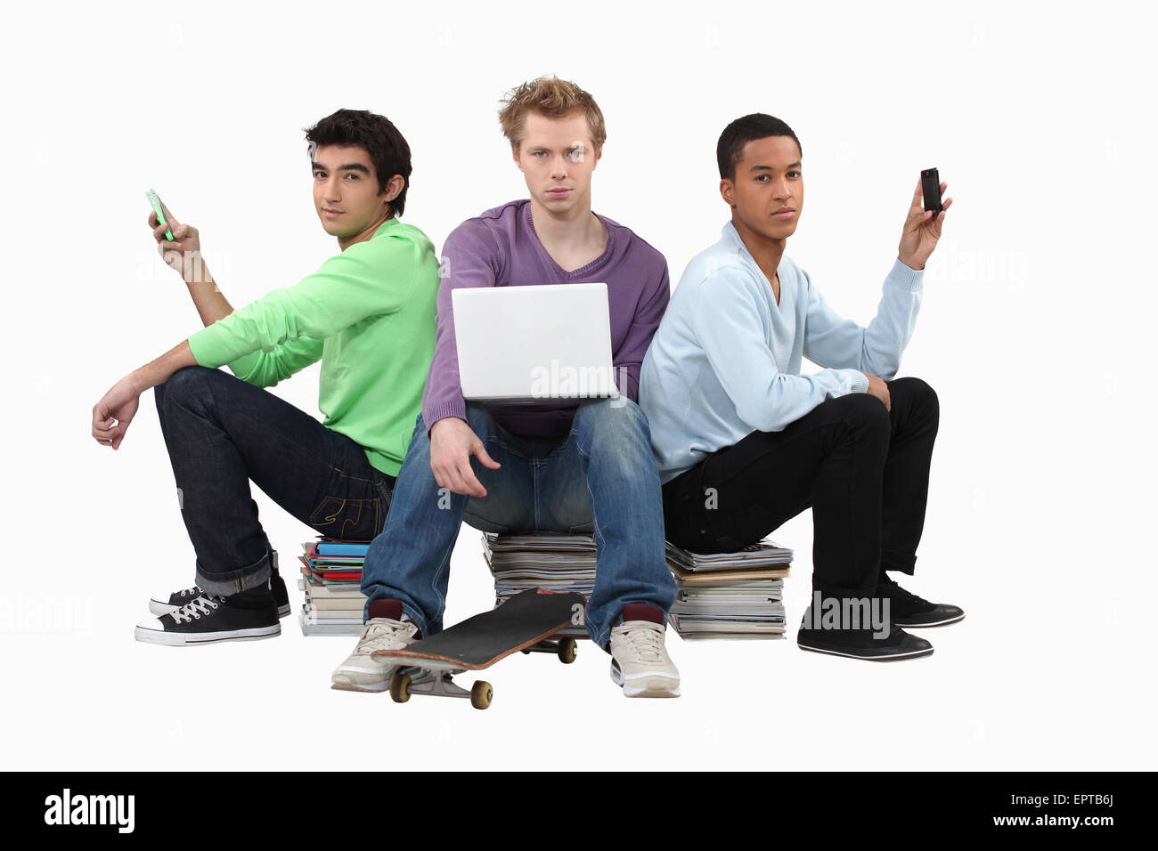 Three male students Stock Photo - Alamy