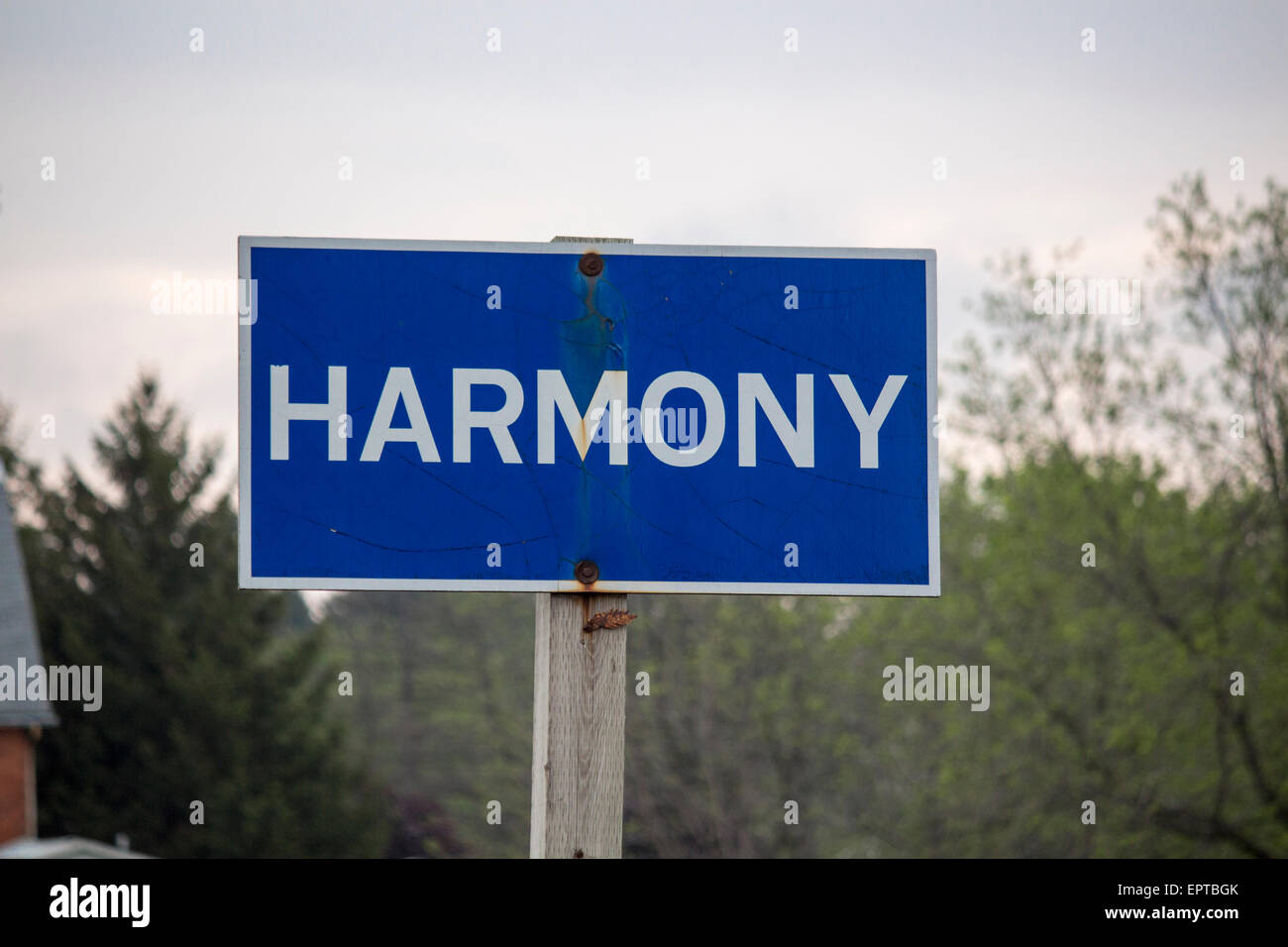 Sign for the town of Harmony in Ontario, Canada Stock Photo - Alamy