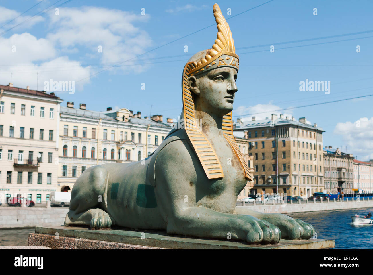 Sphinx at Egyptian bridge in Saint Petersburg, Russia Stock Photo - Alamy