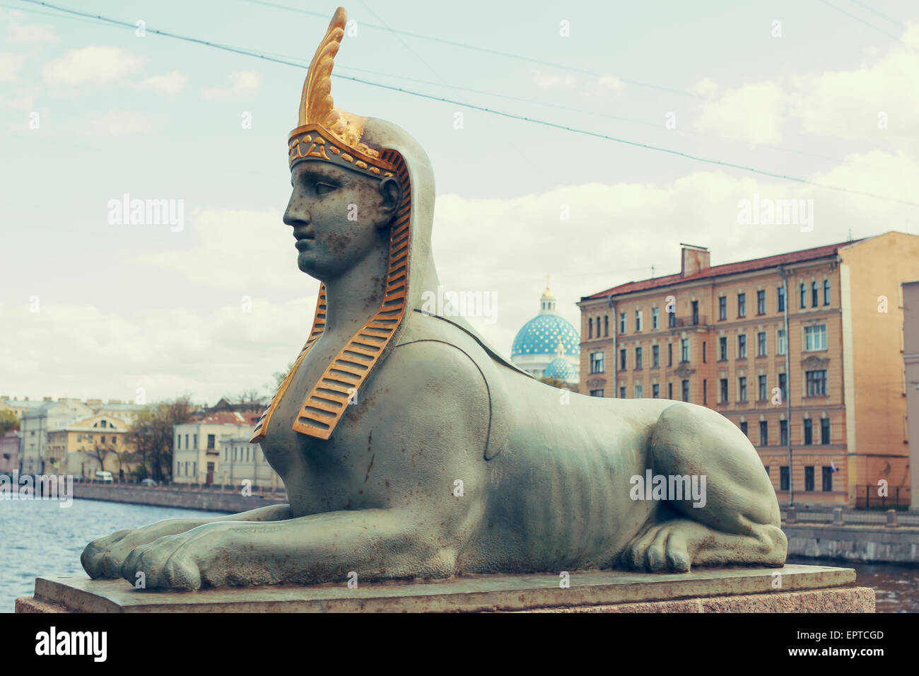 Sphinx at Egyptian bridge in Saint Petersburg, Russia Stock Photo - Alamy