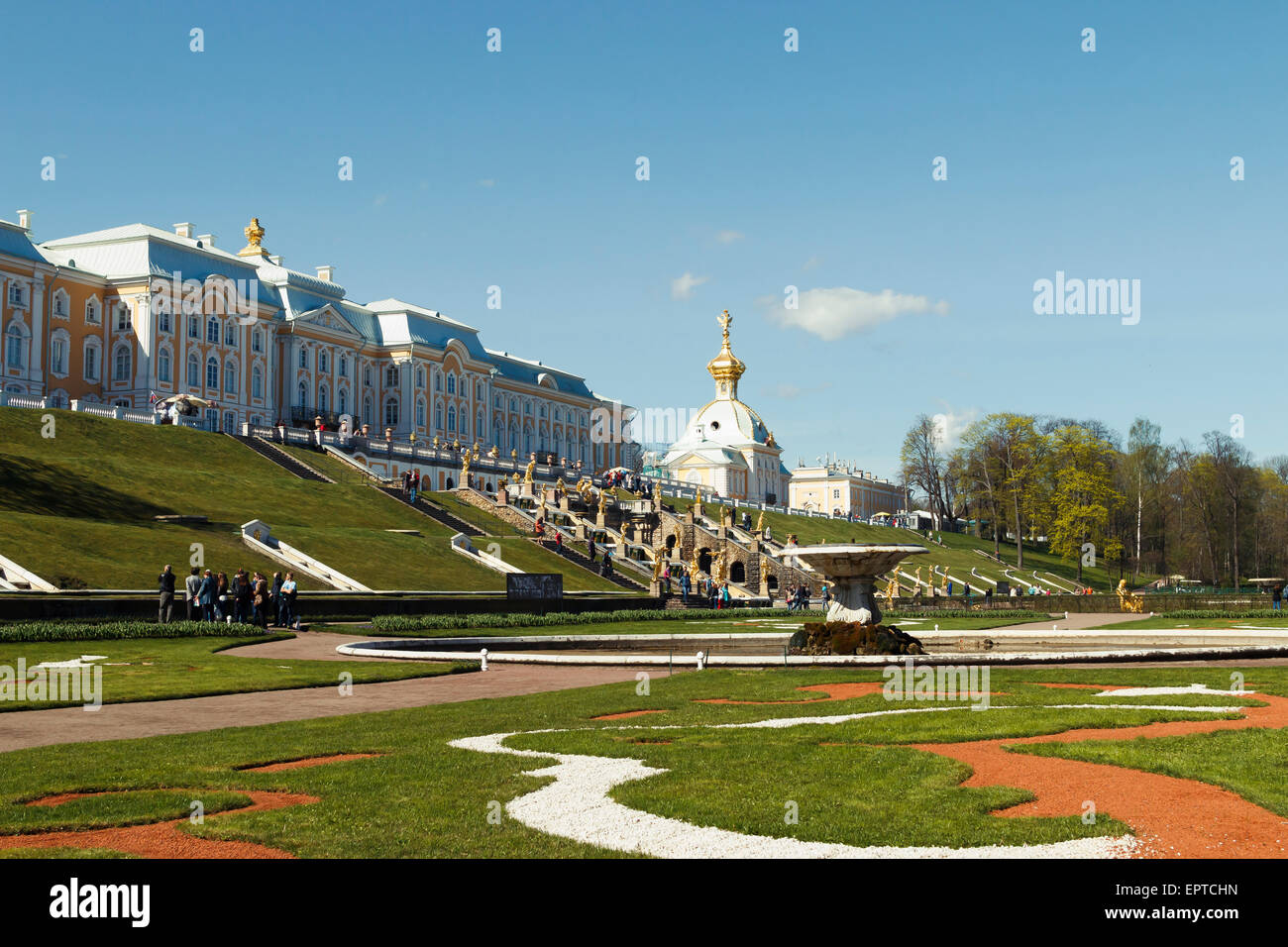 Grand Palace at Peterhof, Russia Stock Photo - Alamy