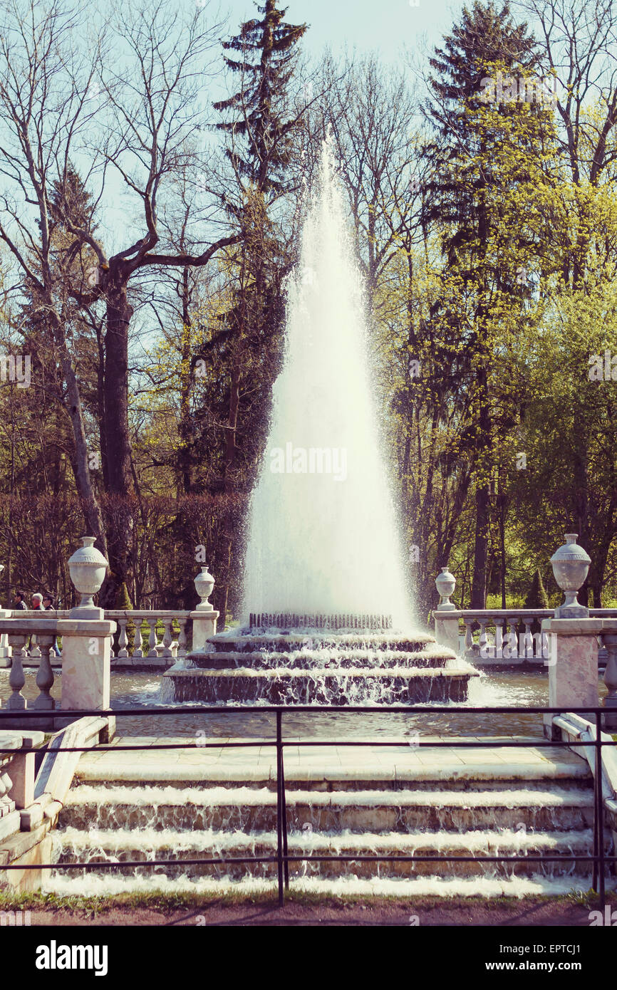 Pyramid Fountain in Peterhof, Saint Petersburg, Russia Stock Photo - Alamy