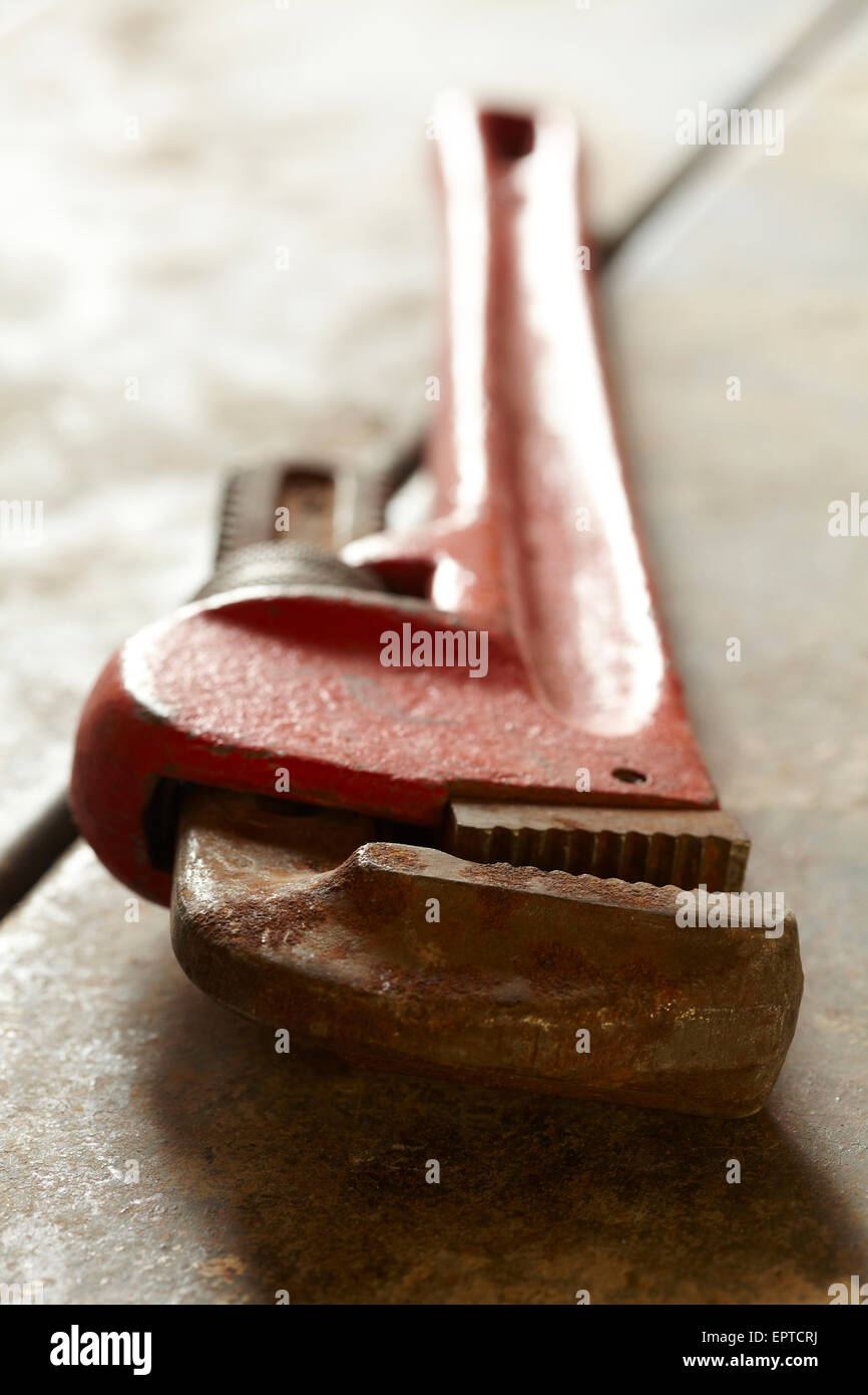 Close-up of Pipe Wrench Stock Photo - Alamy