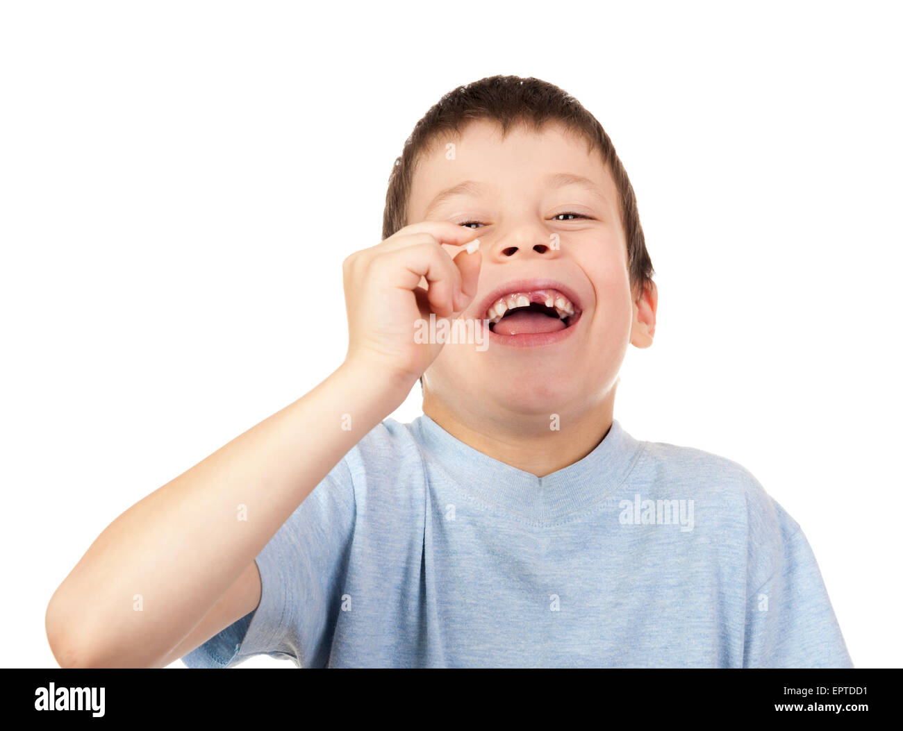 boy show lost tooth isolated Stock Photo - Alamy