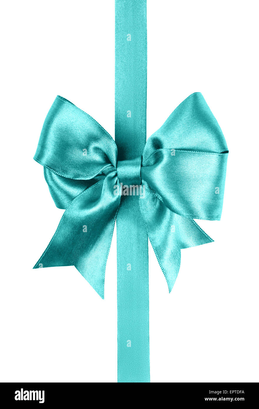 cyan bow photo made from silk isolated Stock Photo - Alamy