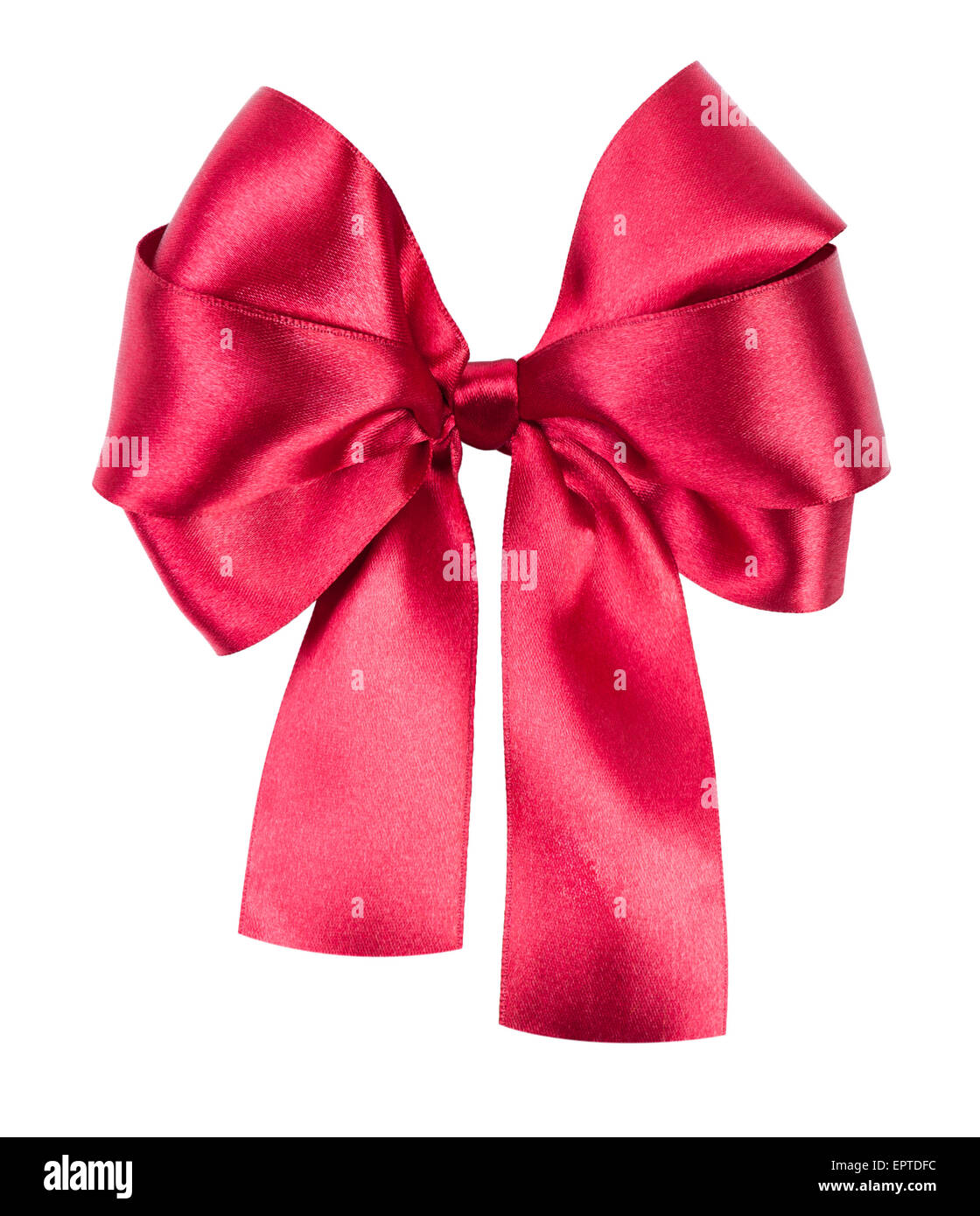 red bow made from silk ribbon isolated Stock Photo - Alamy