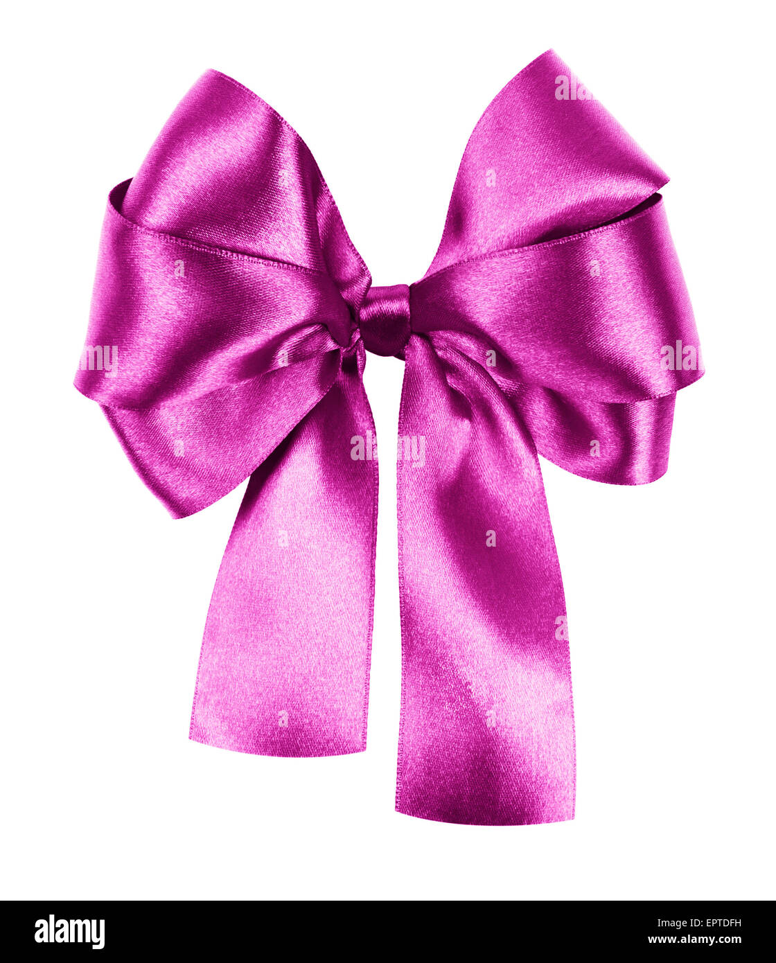 pink bow made from silk ribbon isolated Stock Photo - Alamy