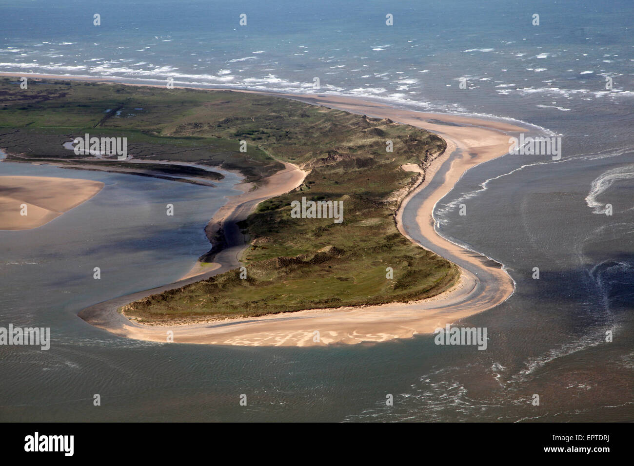 aerial view of the spit of land North End Haws by Scarth Channel near ...