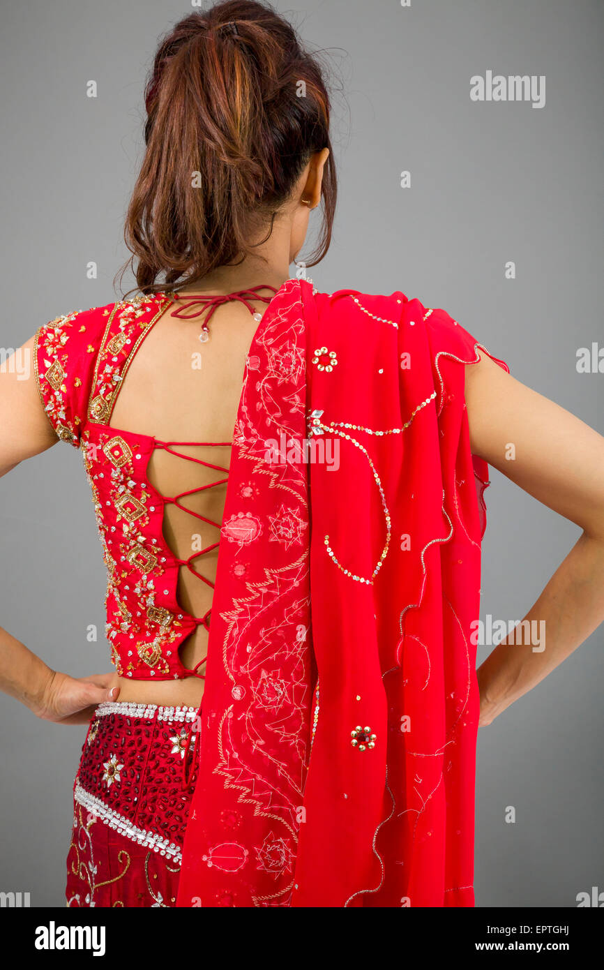 Woman indian rear view hi-res stock photography and images - Alamy