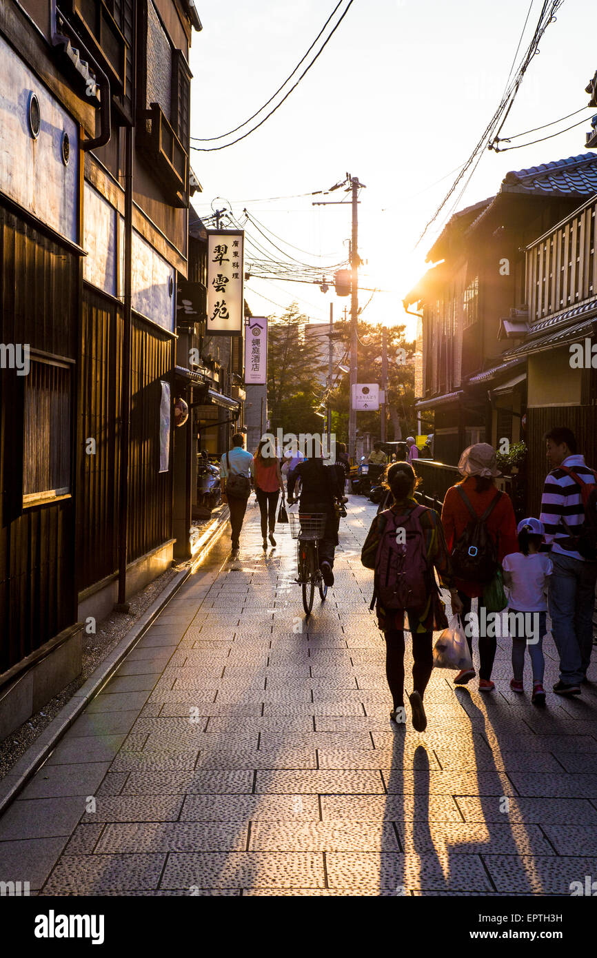 Japanese street in the evening sunshine, sunset Stock Photo - Alamy