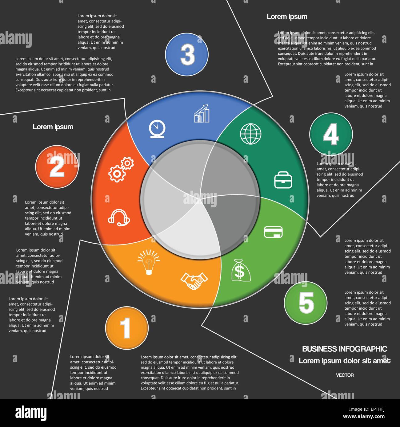 Template text areas on five positions hi-res stock photography and ...