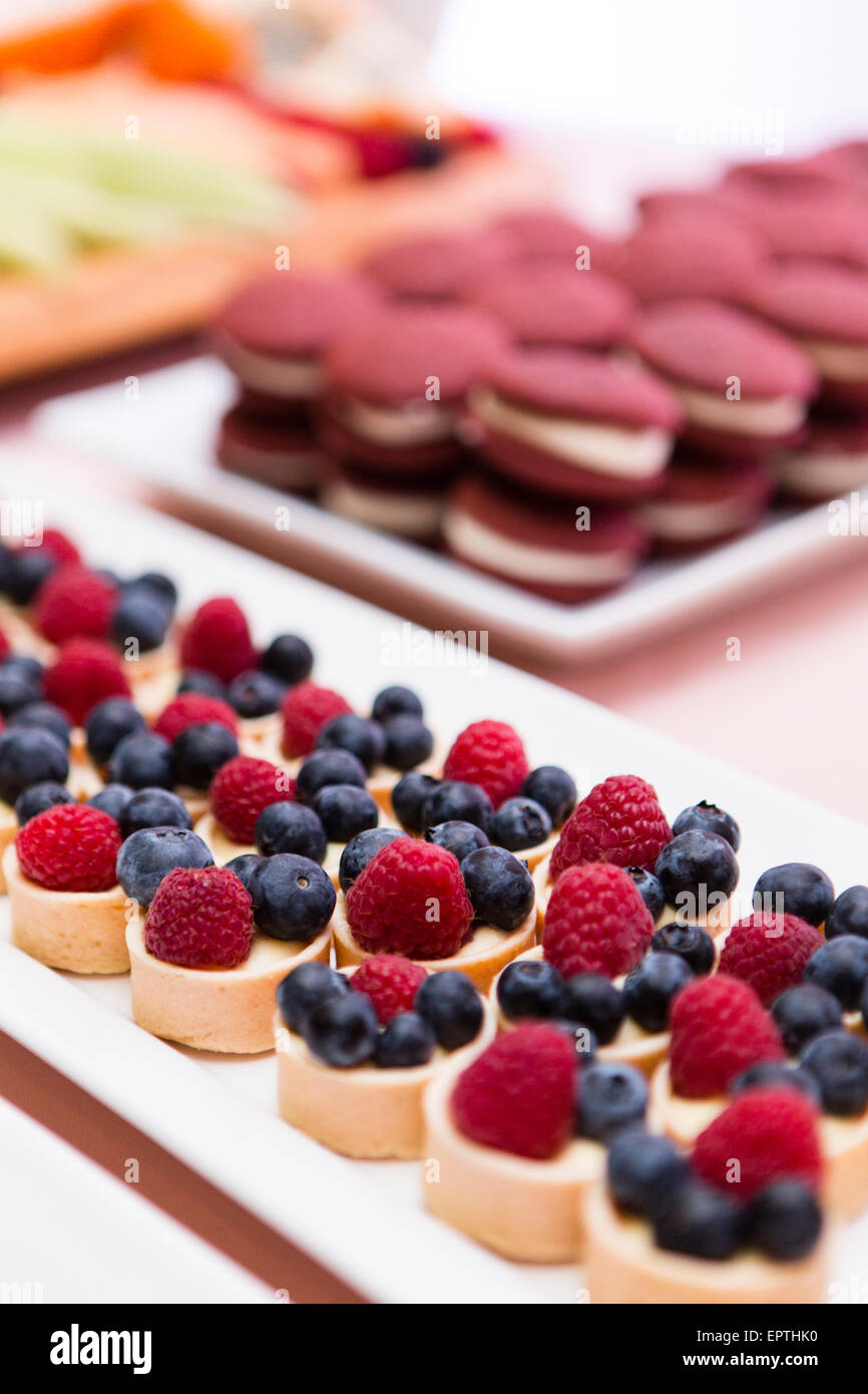 Berry Tartlets on Dessert Table at Wedding Reception Stock Photo - Alamy