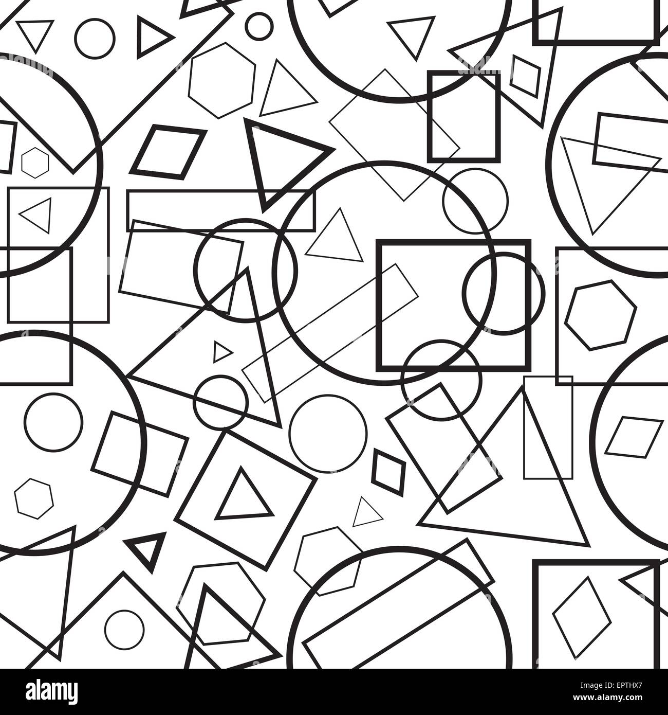 Vector Illustration Seamless Pattern Black And White Geometrical Figures For Background Stock