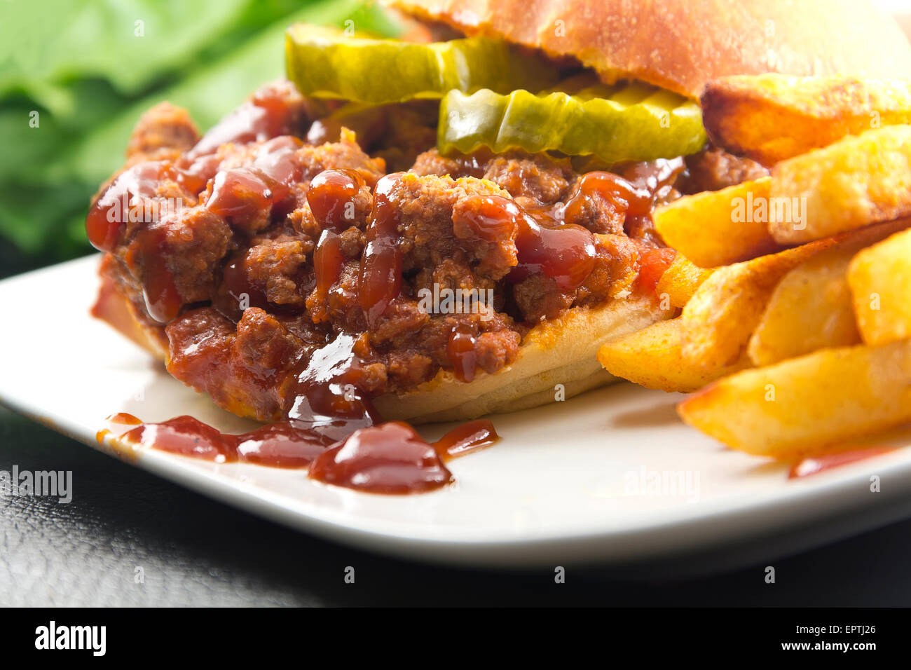 Hearty homemade sloppy joe recipe, messy but delicious Stock Photo - Alamy