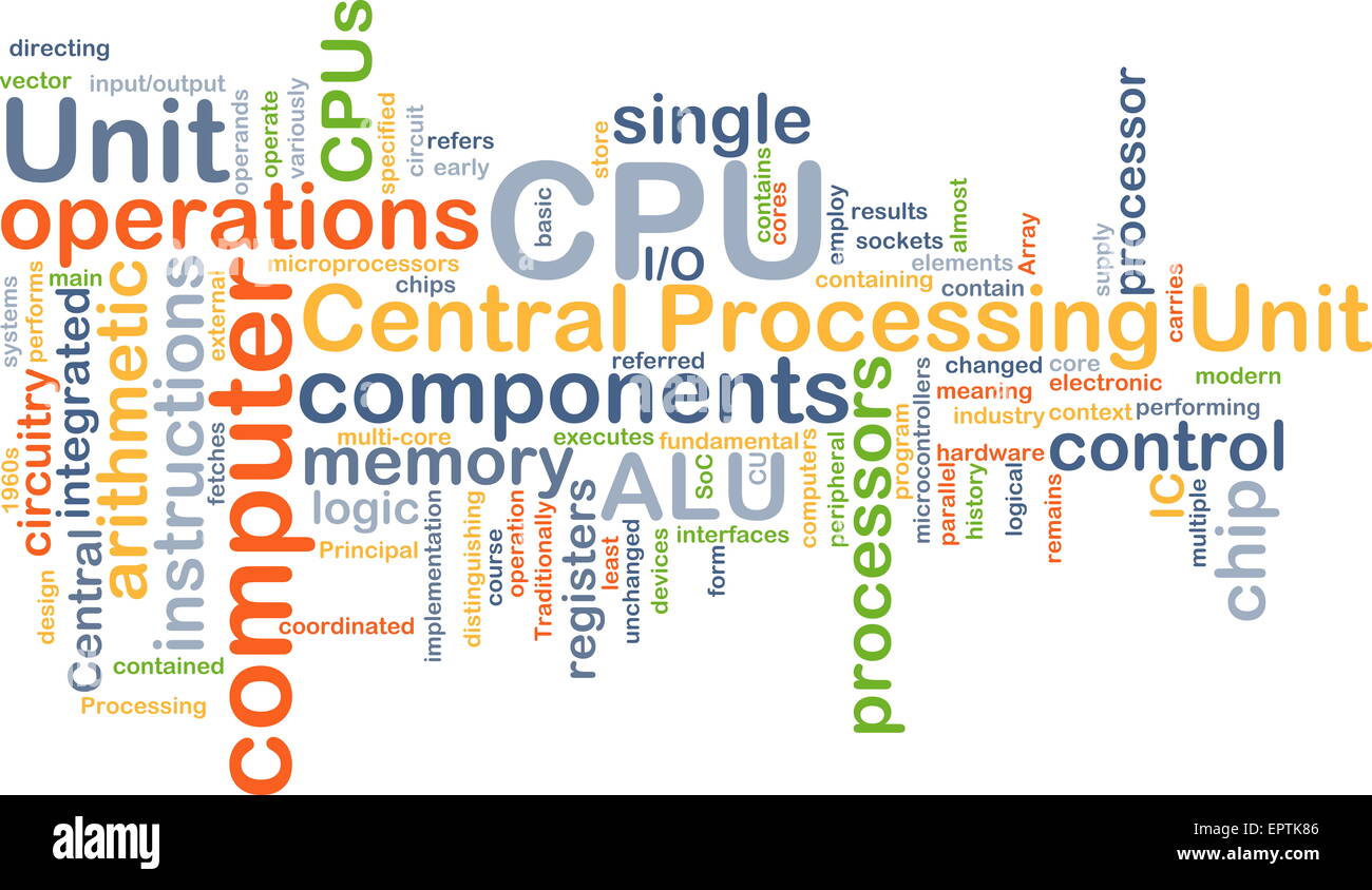 Background concept wordcloud illustration of central processing unit ...