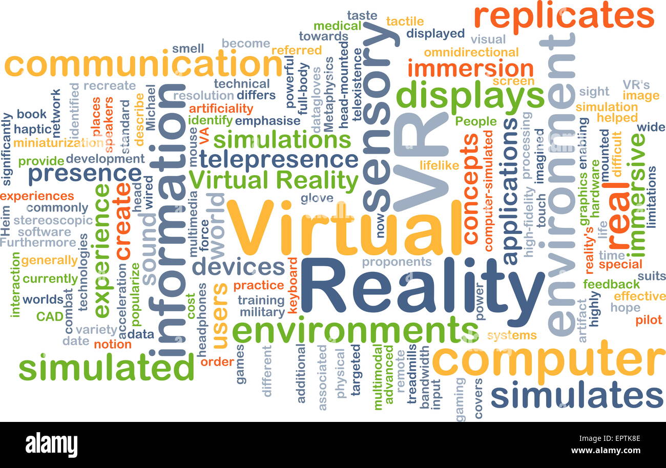 Background concept wordcloud illustration of virtual reality VR Stock ...
