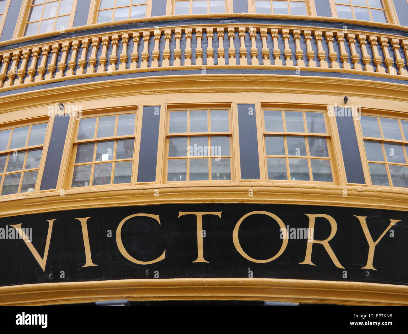 The stern of HMS Victory, Flagship of the Royal Navy Stock Photo - Alamy