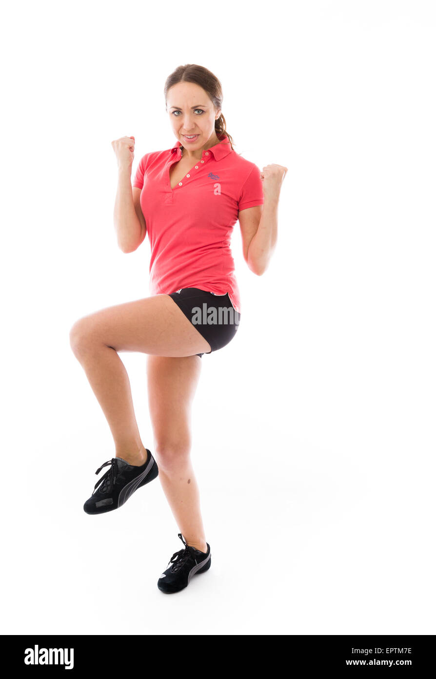 Model in studio isolated on white background Stock Photo - Alamy