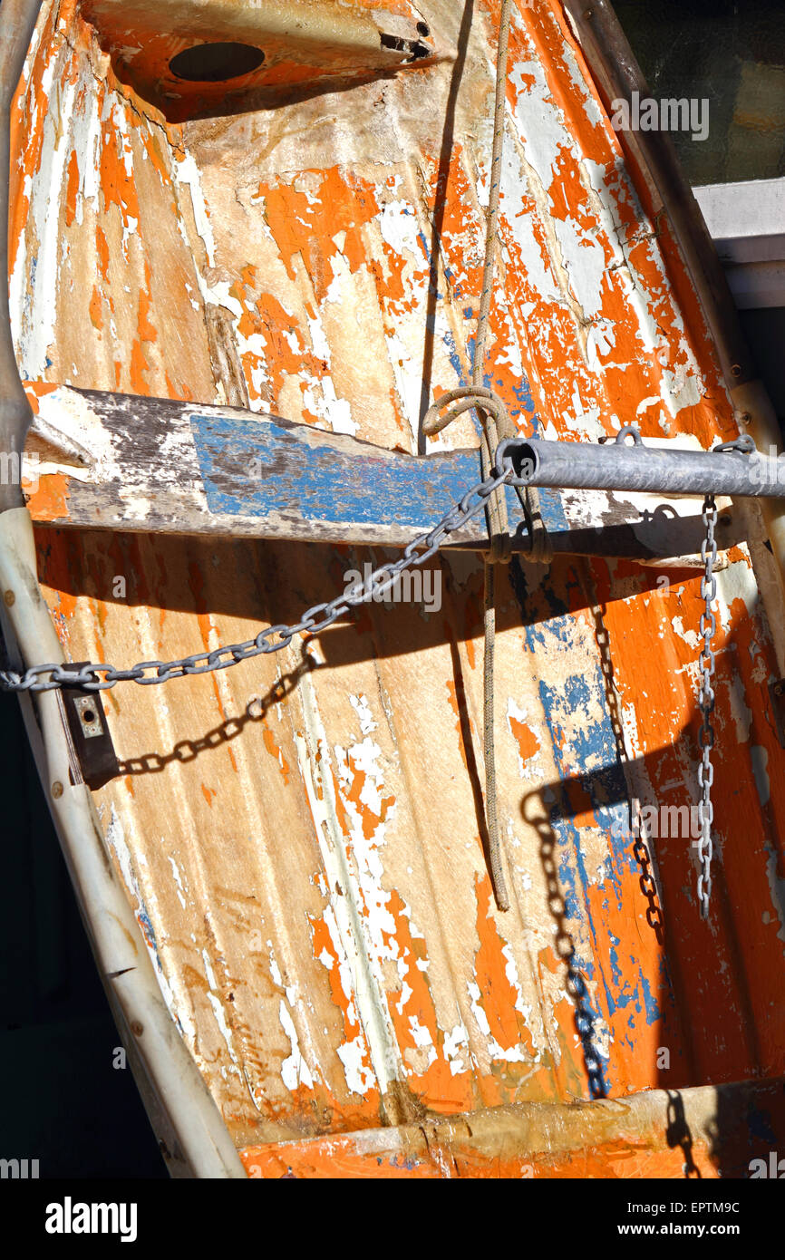 Inside of a rowing boat Stock Photo - Alamy