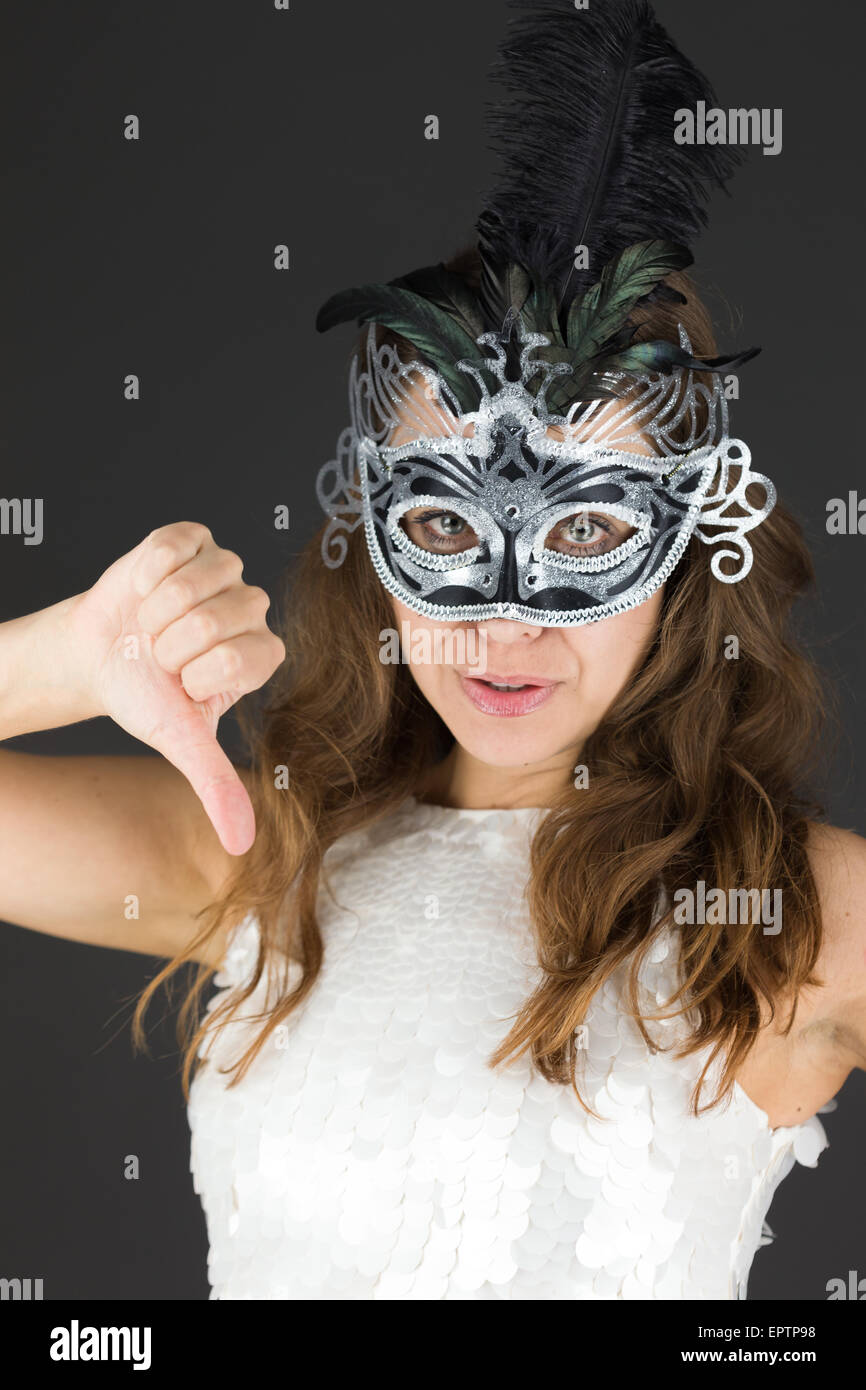 Model in studio isolated on plain grey background Stock Photo - Alamy