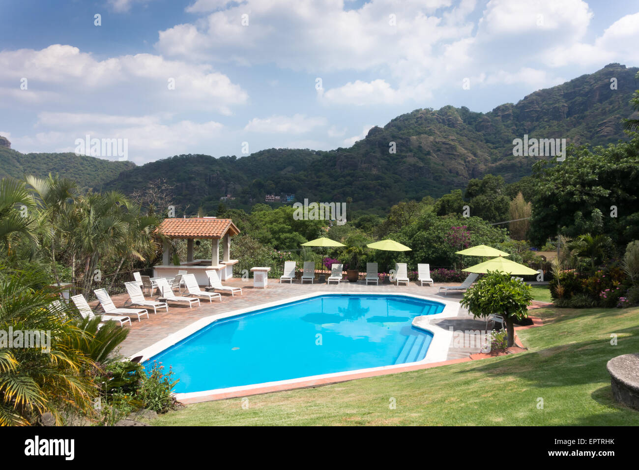 Swimming pool in a tourist resort, Mexico City, Mexico Stock Photo - Alamy
