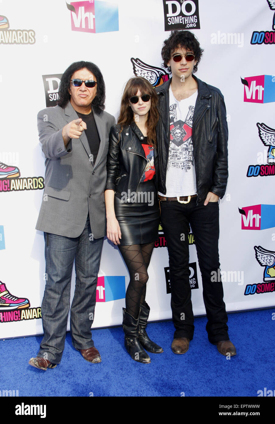 Gene Simmons, Alex Esso and Nick Simmons Stock Photo - Alamy