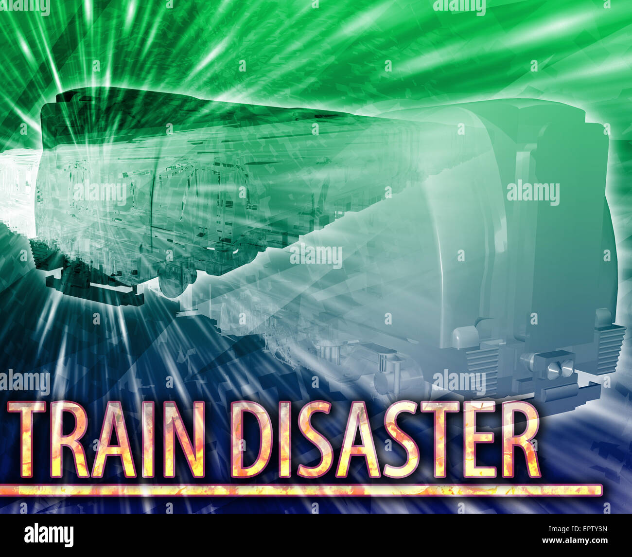Abstract background digital collage concept illustration train disaster ...