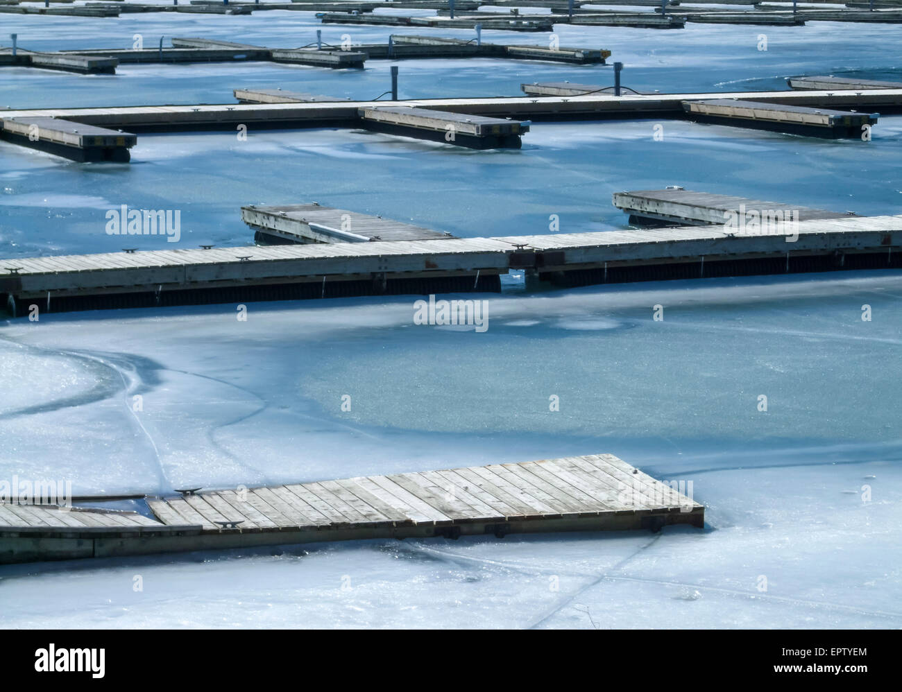 Port at frozen lake Stock Photo - Alamy
