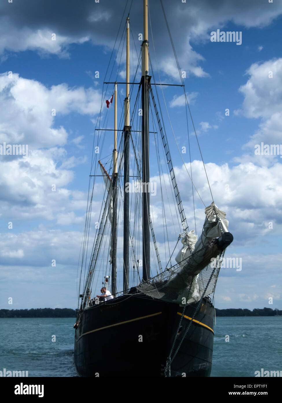 Tall ship in a river, River St Lawrence, Ontario, Canada Stock Photo ...