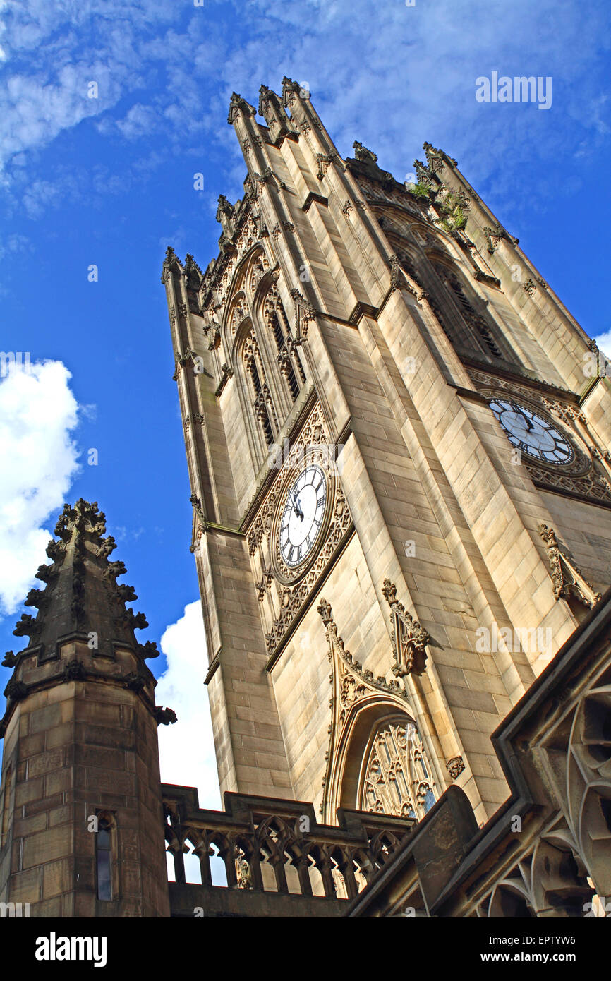 Clock tower of Manchester cathedral Stock Photo - Alamy