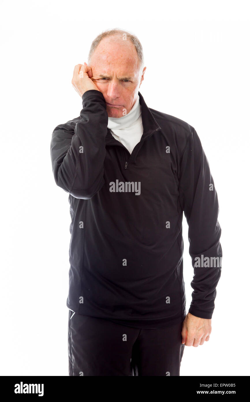 Sad man white background standing hi-res stock photography and images ...