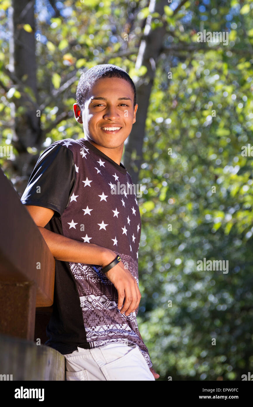 Outdoor portrait of teenage boy Stock Photo - Alamy