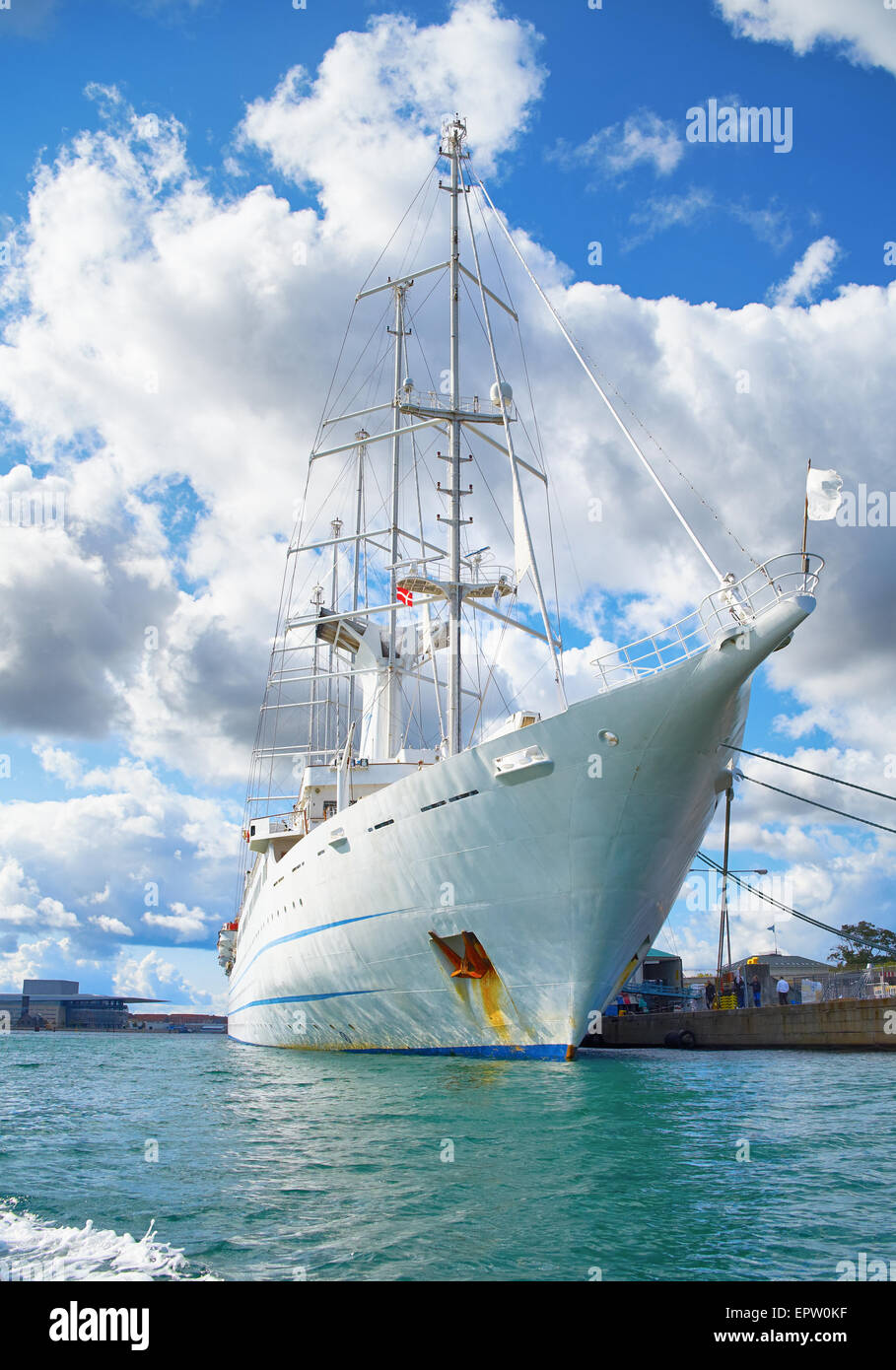 A big sailing ship in the harbour of Copenhagen, Danmark Stock Photo ...