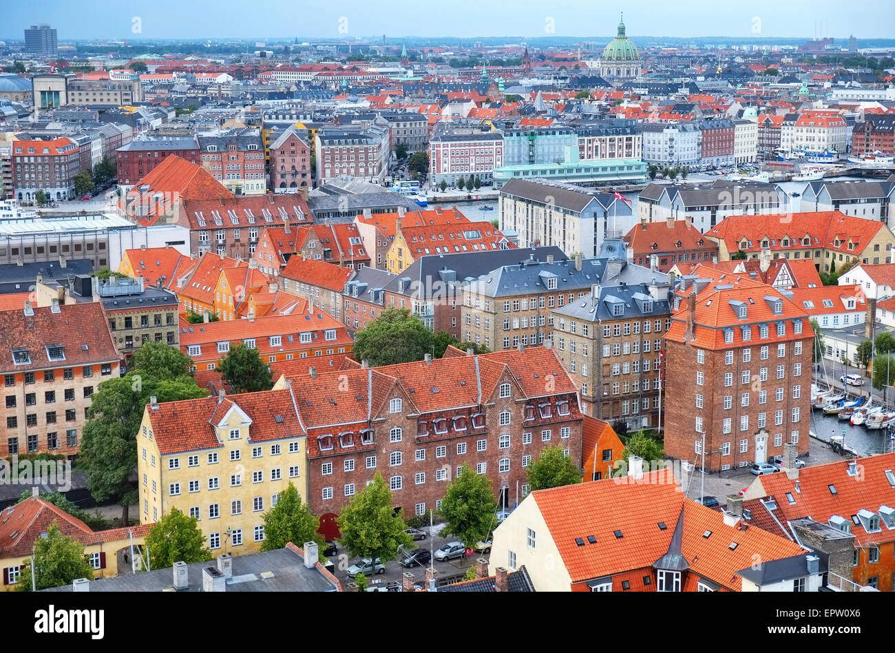 The bird's eye view from the Church of Our Saviour to the old houses of ...