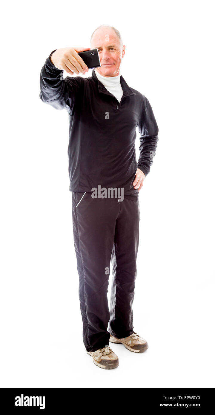 Caucasian gadget man Cut Out Stock Images & Pictures - Alamy