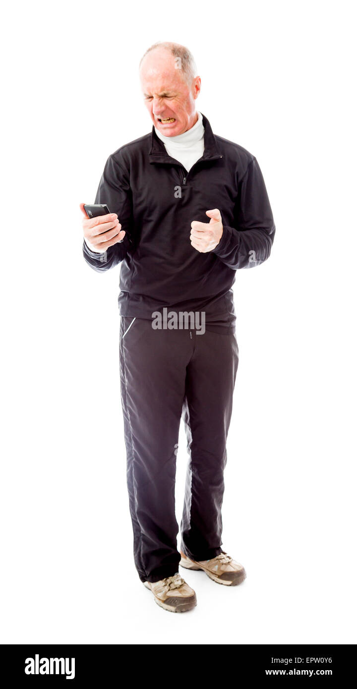 Caucasian gadget man Cut Out Stock Images & Pictures - Alamy