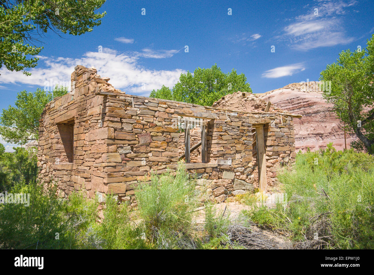 Rock structure built in wilderness of Utah's southeast Stock Photo - Alamy