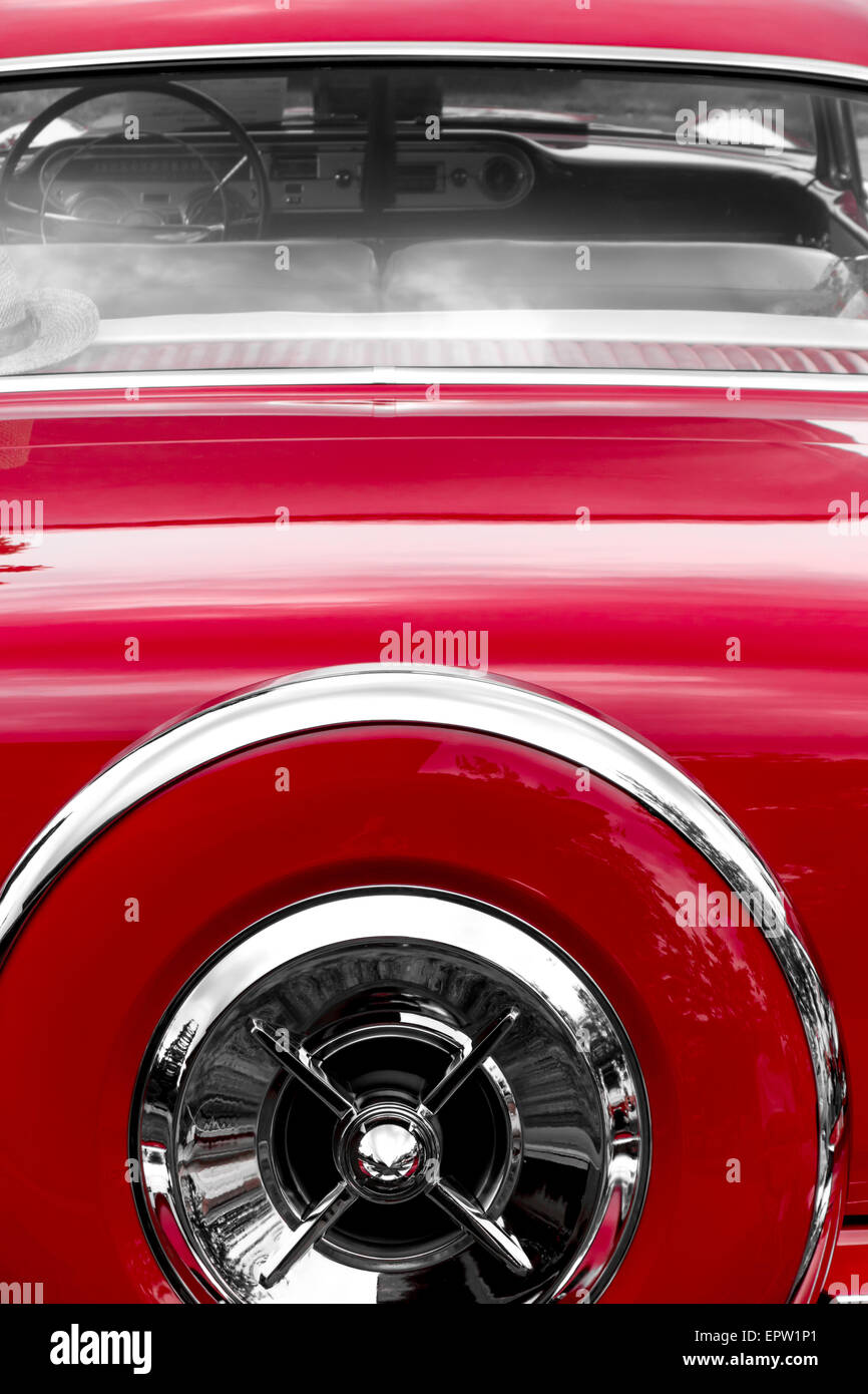 Close-up of details of vintage American Cars Stock Photo - Alamy