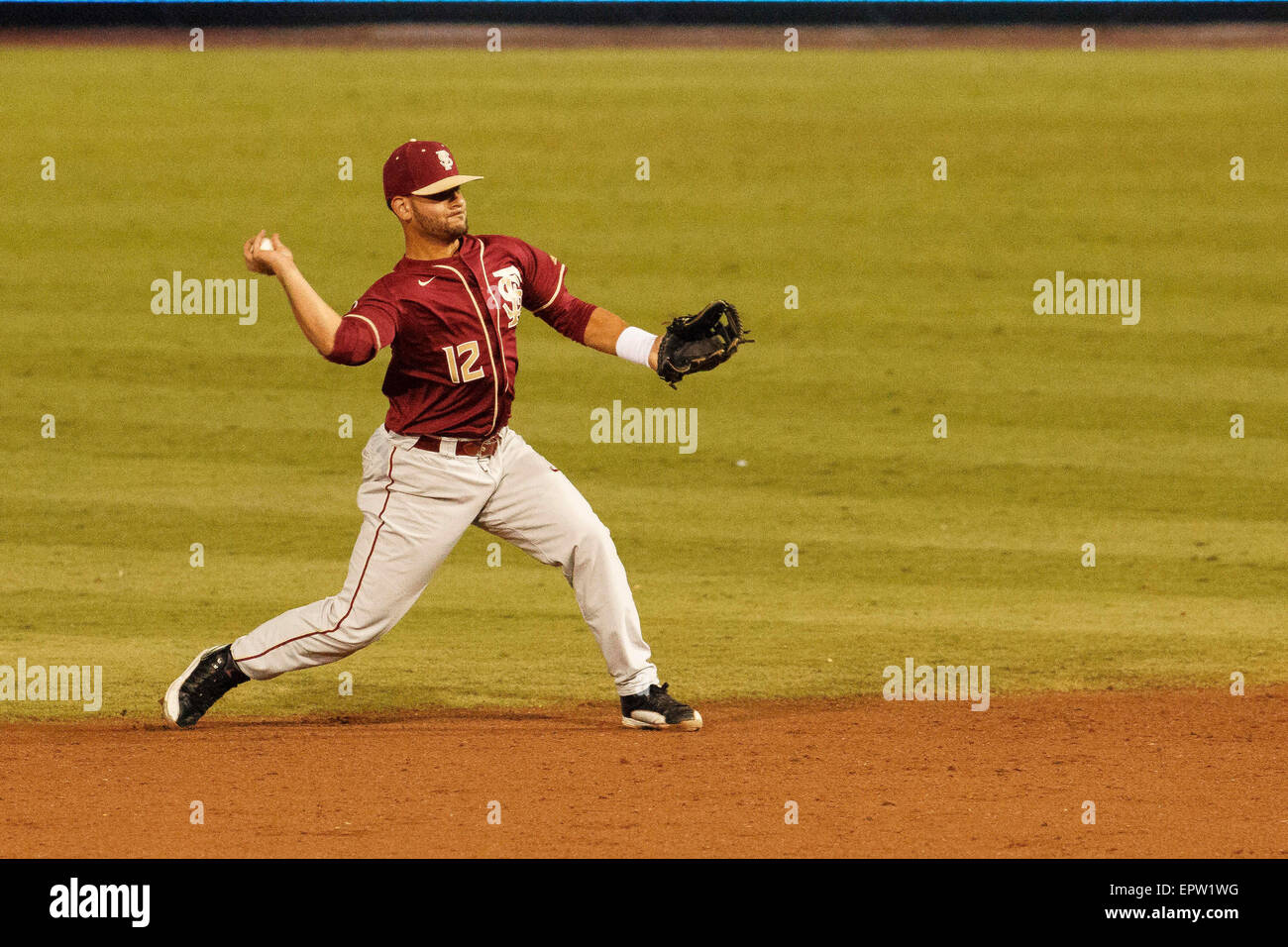 infielder John Sansone (12) of the Florida State Seminoles makes the ...