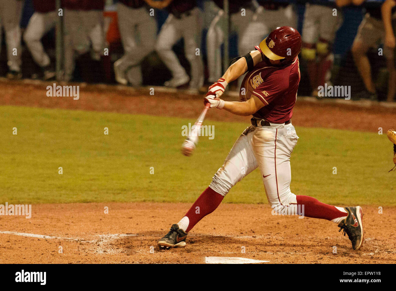 outfielder Josh Delph (2) of the Florida State Seminoles just misses ...